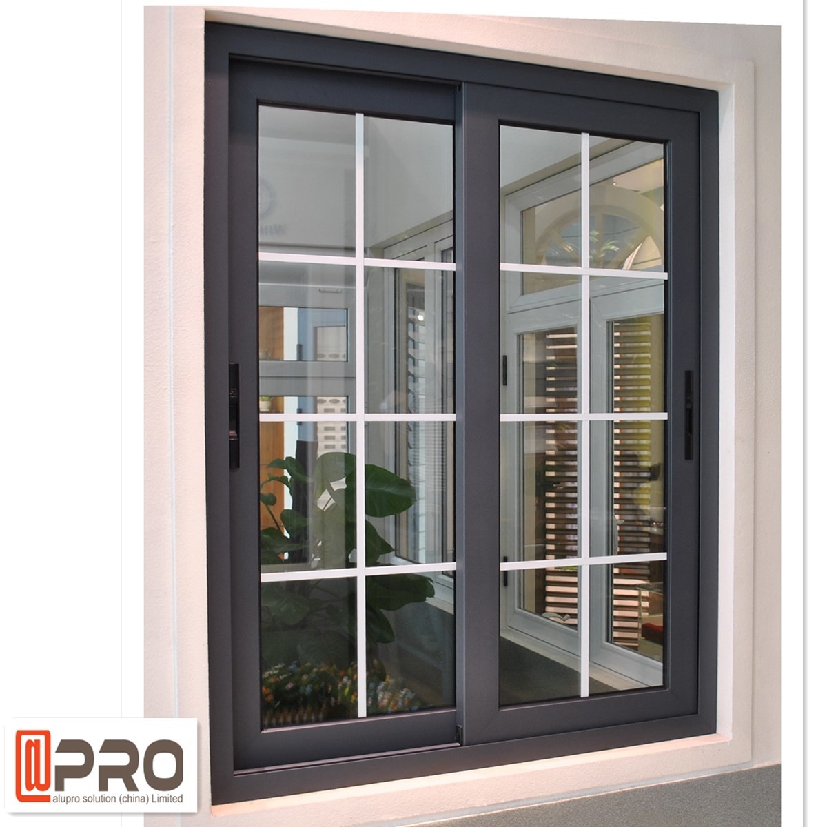 Custom Made Double Glazed Aluminium Sliding Windows Horizontal Opening Pattern Sliding Window