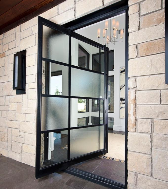6A 27A Aluminum center pivot glass doors For Modern House