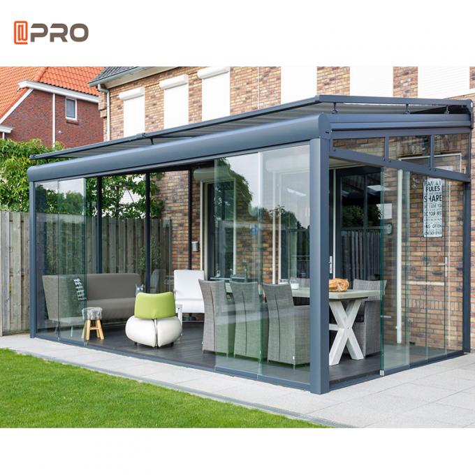 Curved Glass 6063 T5 Pre Built Sunrooms Garden Aluminium Profile Solarium