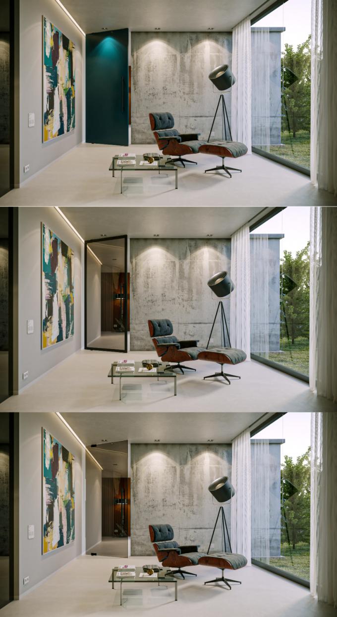 Modern design of entrance doors---Aesthetic design of the pivot door