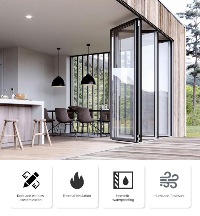 Kitchen Custom Bi Fold Aluminum Folding Doors For Veranda