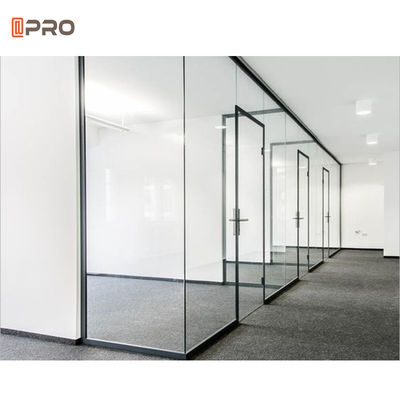 Frameless Clear Glass Partition Wall Vertical Full View Interior Office ...