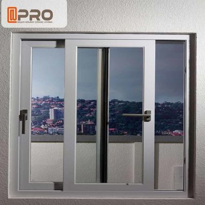 Energy Saving White Aluminium Sliding Windows With Reflective Glass top ...
