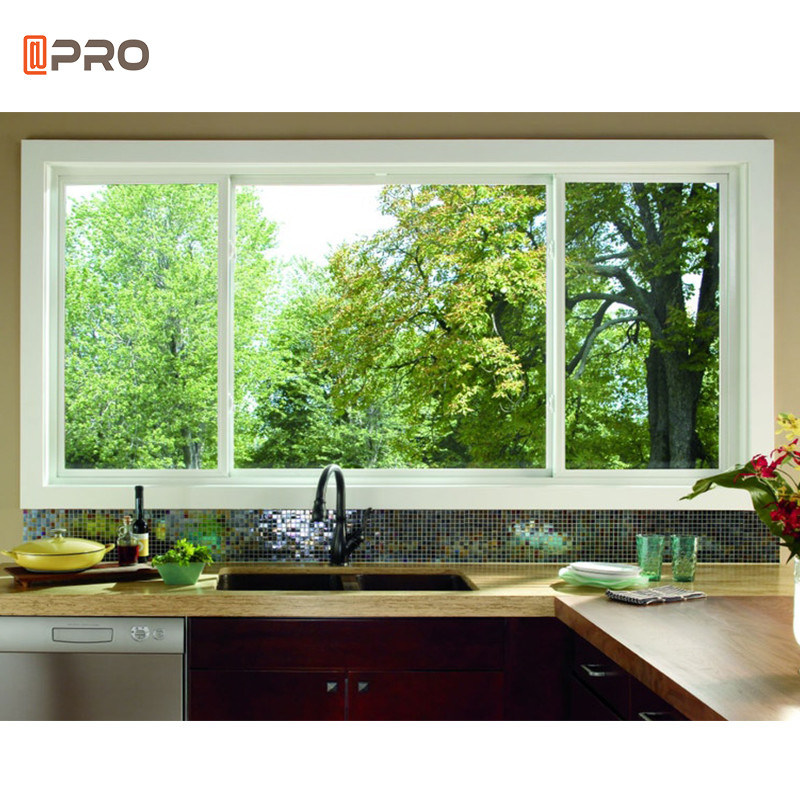 Champagne Color Double Glazed Aluminium Sliding Windows With Mosquito Net