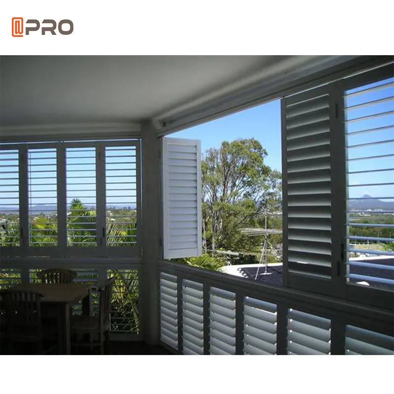 European Style Modern Aluminium Louver Window Movable Louvers Plantation Shutter Parts