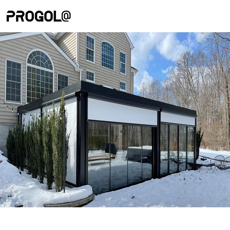 Automatic Aluminum Retractable Pergola Awning Roof System PVC Sail