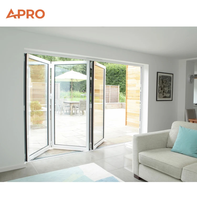 Customized Width Aluminum Folding Doors with Powder Coating Frame ...