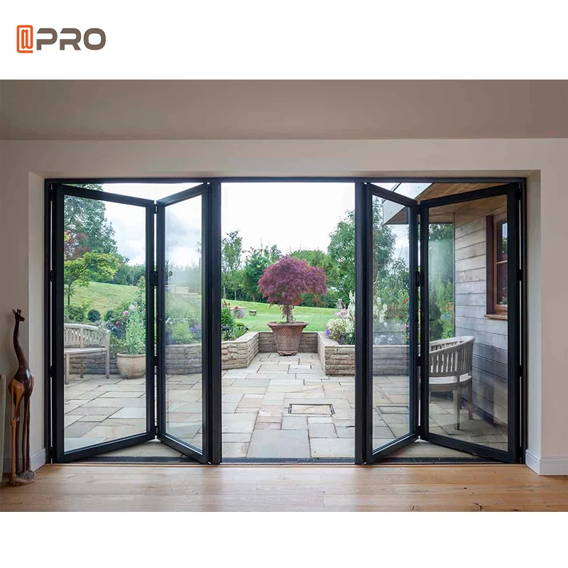 EPDM Gasket Aluminum Glass Bifold Door Non Frame Bifold Door With ...
