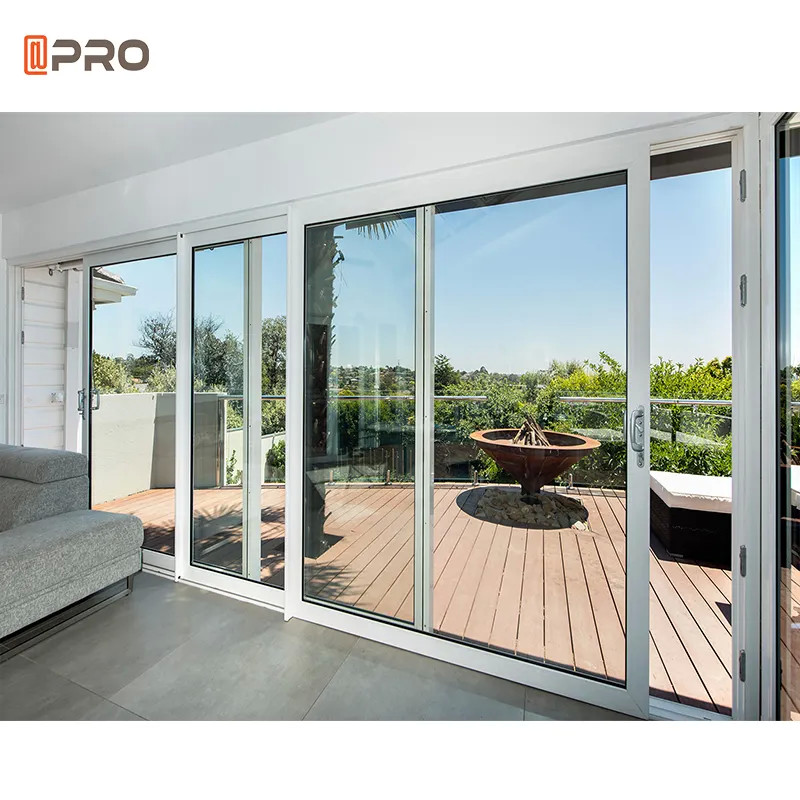 Telescopic Balcony Sliding Glass Door Triple Glass Aluminum Sliding ...