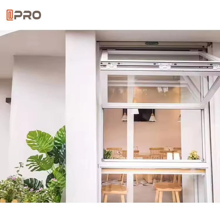 Aluminum Vertical Bifold Window Double Folding Glass Window Exterior