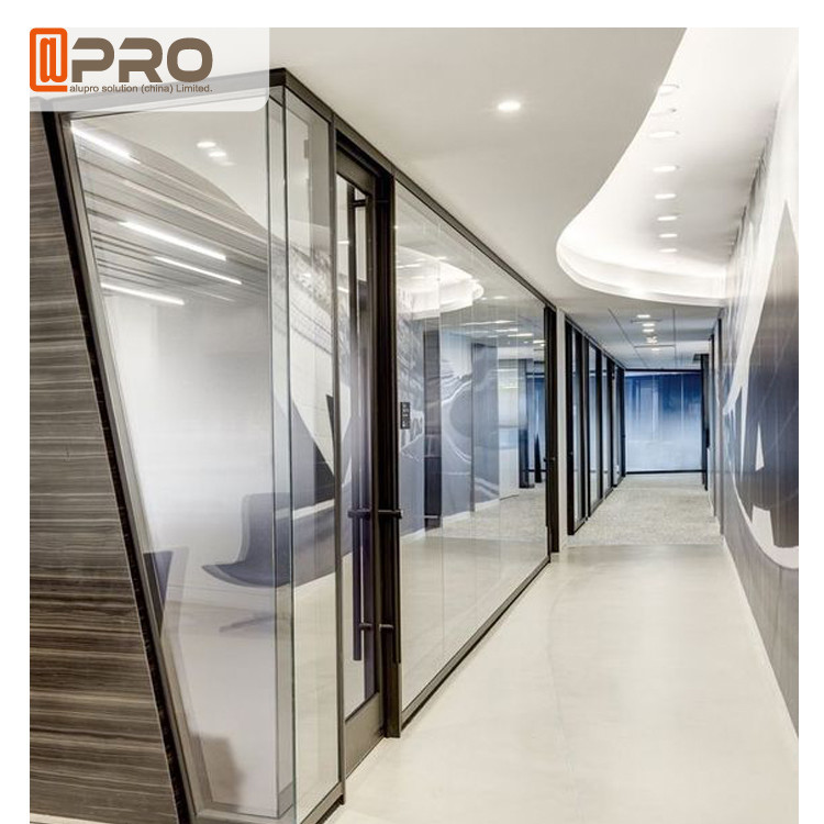 Transparent Modular Office Partition , Tempered Glass Tall Office ...