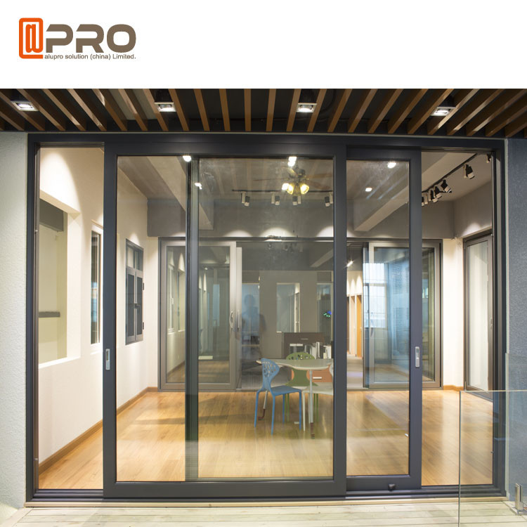 Powder Coated Aluminium Sliding Glass Doors For Construction Buildings ...