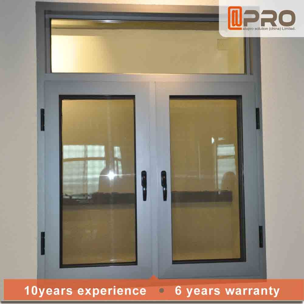 Color Optional Aluminium Flush Casement Windows With Security Wire Mesh ...