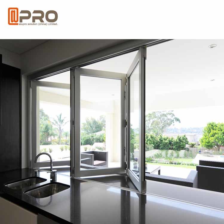 Glass Foldable Aluminum Bifold Windows For Kitchen Energy - Efficient ...