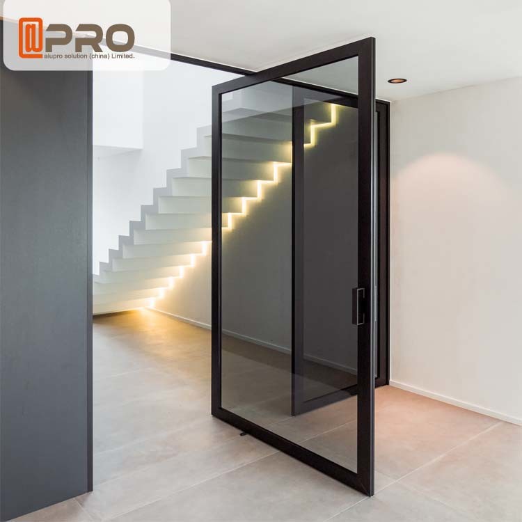 Living Room Bedroom Large Aluminum Pivot Doors Anti - Burglar Sound ...