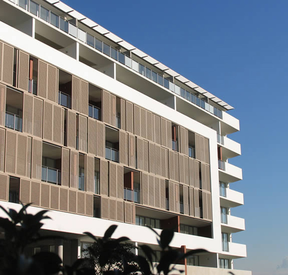 Exterior 300mm Aluminium Sun Shade Louvres Blades Wall Cladding