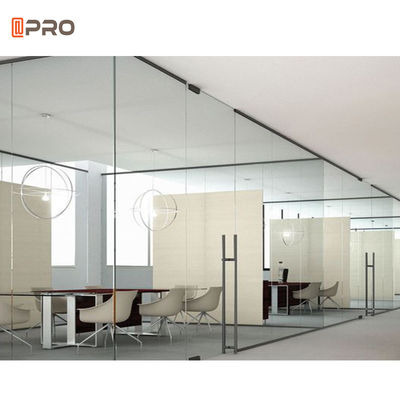 Frameless Clear Glass Partition Wall Vertical Full View Interior Office ...