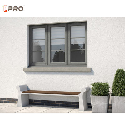 Folding Champagne Color Aluminum Casement Windows With Double Triple Glazed