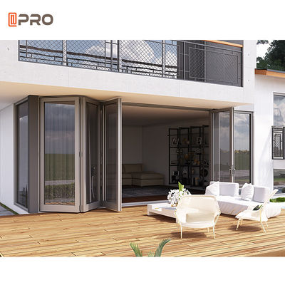 Exterior Aluminum Folding Doors Double Glass Soundproof Bifold Doors ...