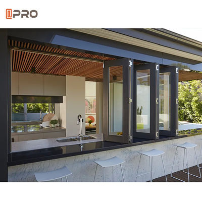 Exterior Aluminum Bifold Windows Sliding Track Folding Window