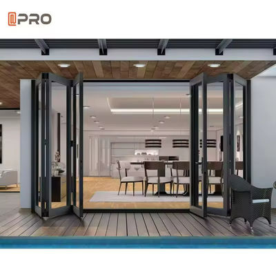 APRO Customized Waterproof Exterior Aluminum Accordion Doors Glass Bifold Doors Patio Bi Folding ...