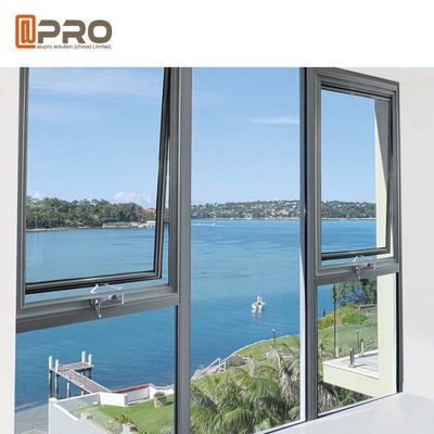 House Inward Opening Aluminium Awning Windows Double Tempered Clear ...