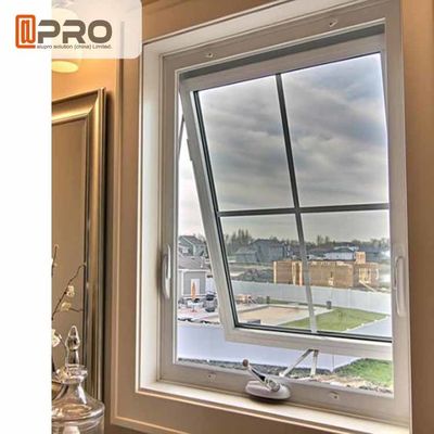 Durable Top Hung Aluminium Windows With Double Tempered Glass Powder ...