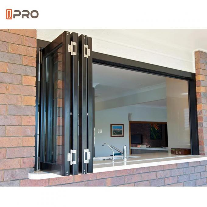 Exterior Aluminum Bifold Windows Sliding Track Folding Window