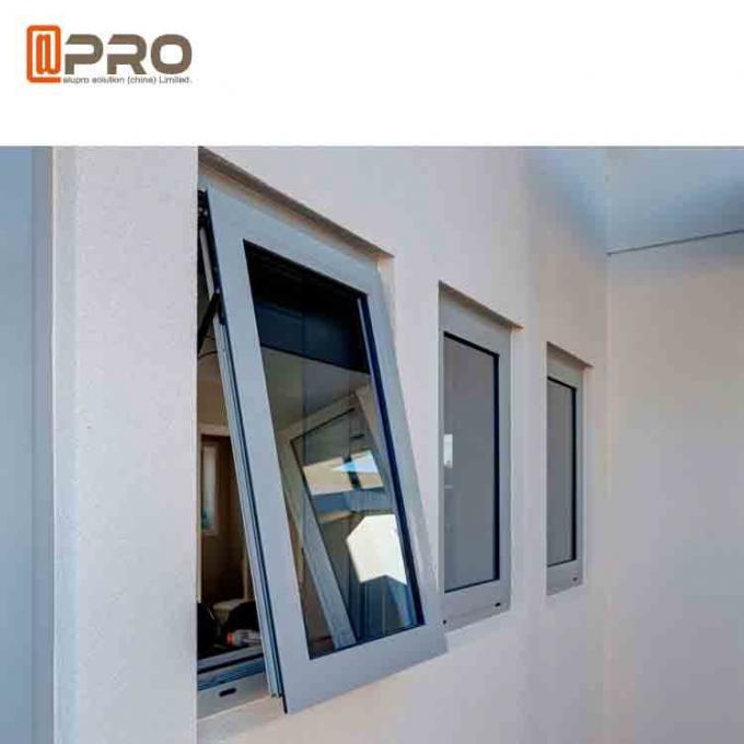 Durable Top Hung Aluminium Windows With Double Tempered Glass Powder ...