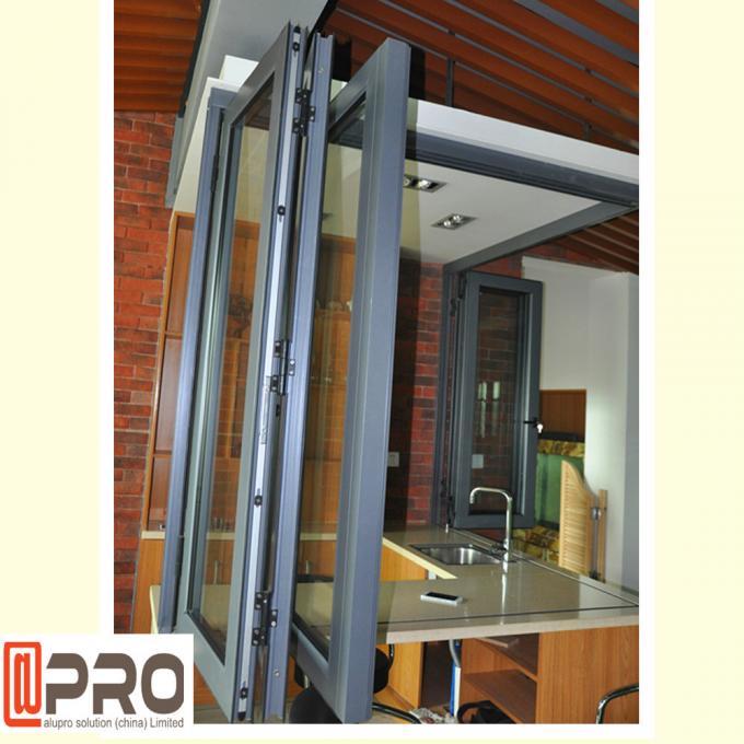 Residential Aluminum Bifold Windows With Black Or Customized Color Heat ...